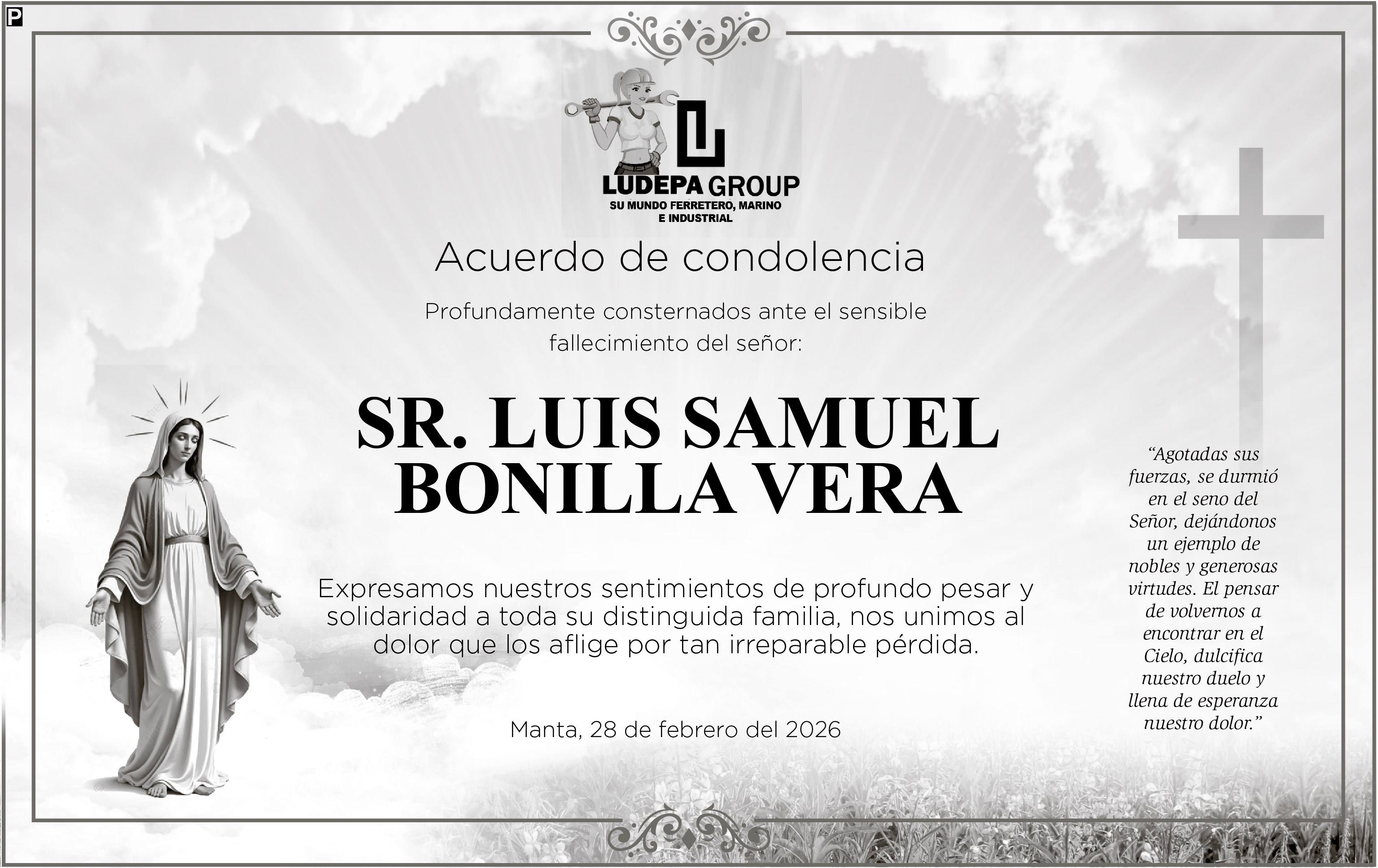 CONDOLENCIA LUIS SAMUEL BONILLA VERA